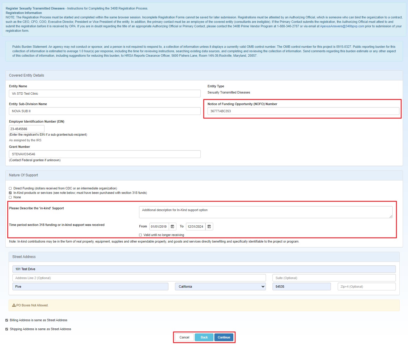 Covered Entity Details And Address Information
